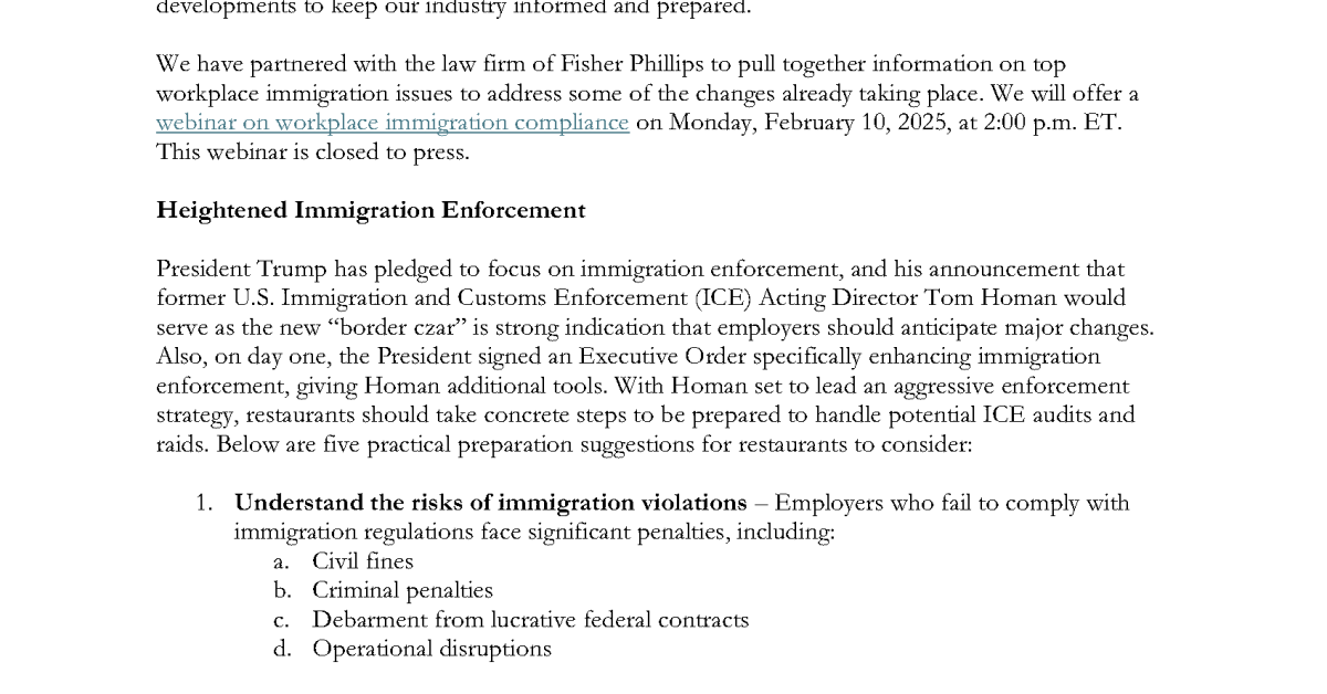 Workplace Immigration Law in 2025: What Restaurants Should Expect ...